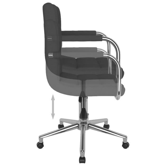 MEN(334802)Chaises pivotantes de salle à manger 2 pcs Gris foncé Tissu ...