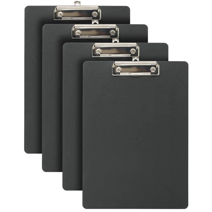 Lot de 4 Portes Bloc A4 avec Pince Waytex Support en Polypro épaisseur ...