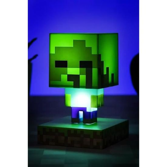 Lampe de chevet - MINECRAFT - Icône Zombie - Couleur verte - 1 ampoule ...