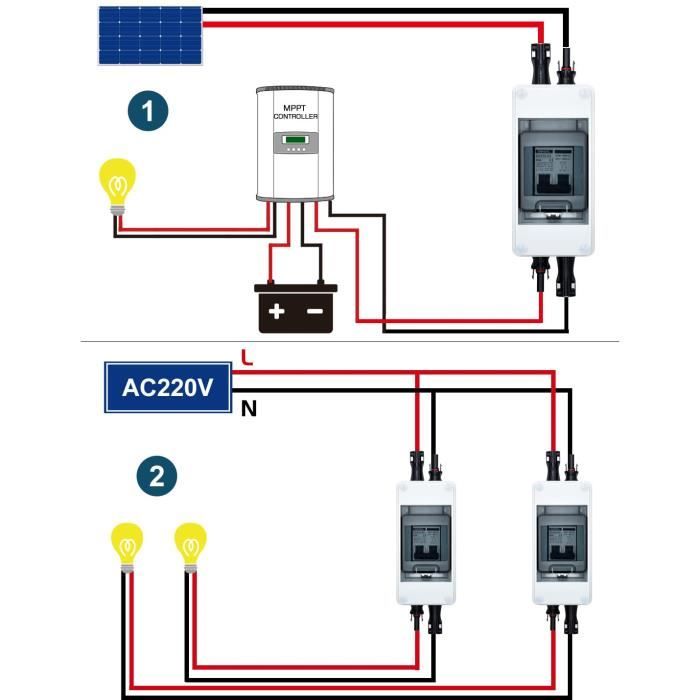Disjoncteur Cc Pv - Disjoncteur Automatique - 2 Pôles - 60 A - 12 V (12 ...