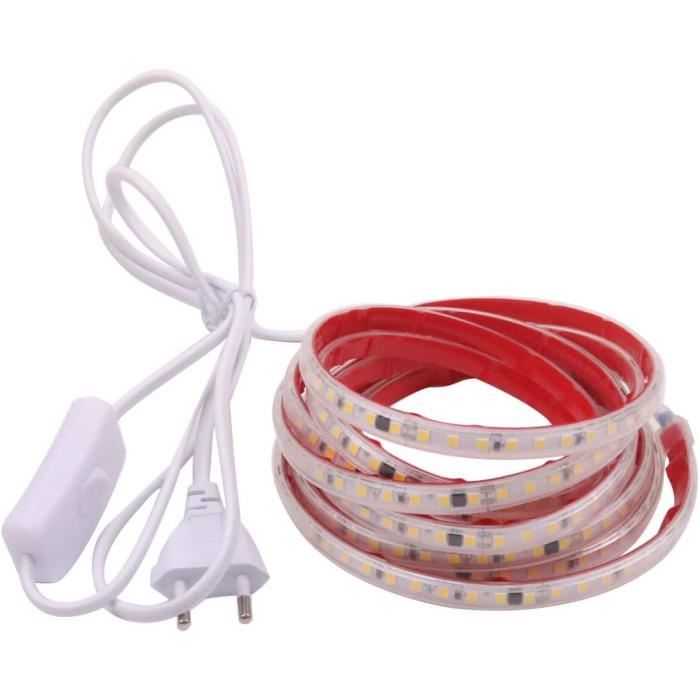 Ruban Led 3M 220V Puissant Autocollant Ip67 Etanche Avec Interrupteur ...