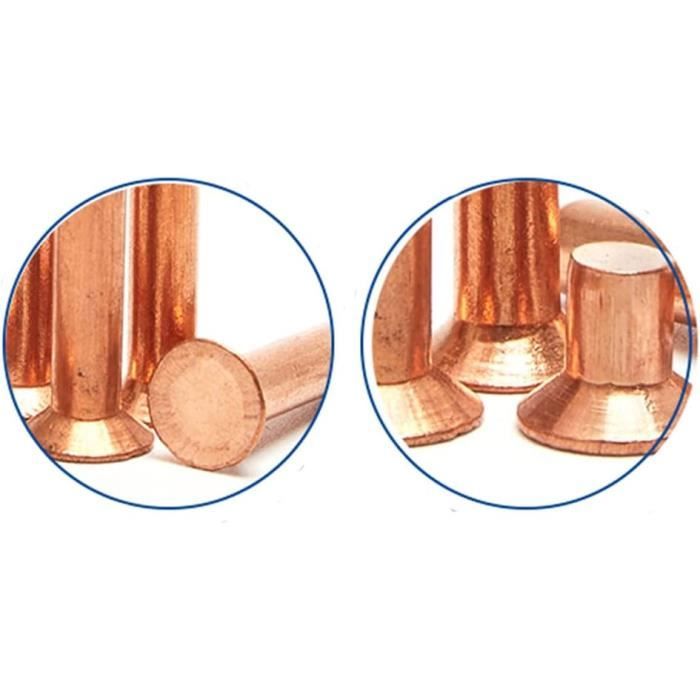 Lot De 40 Rivets Solides En Cuivre Violet À Tête Fraisée M4 X 20 Mm ...