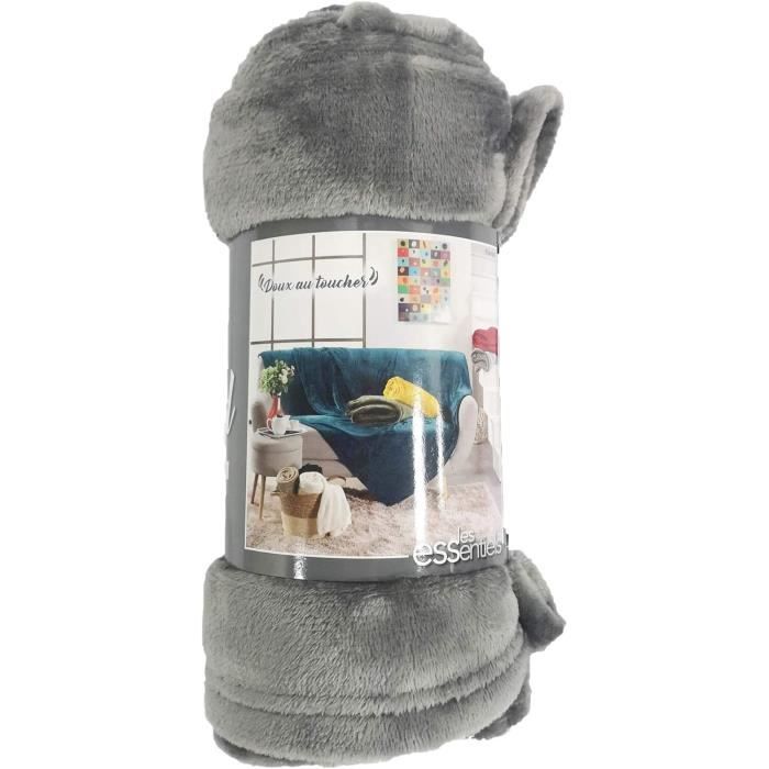 Plaid 125X150 Cm Flanelle Unie Flanou Gris[u2705] - Cdiscount Maison