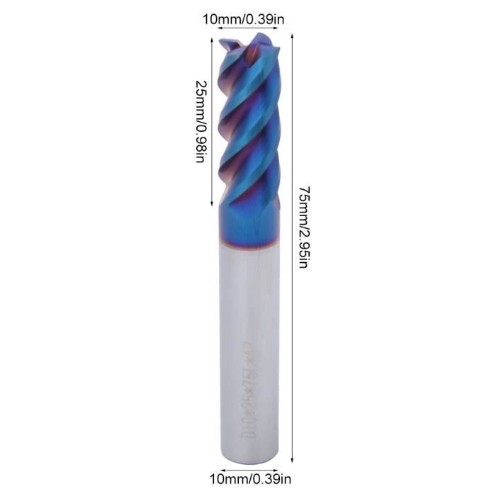 JIE Machines-Outils Fraise Hrc65 ° En Acier Tungstène À Revêtement Nano ...