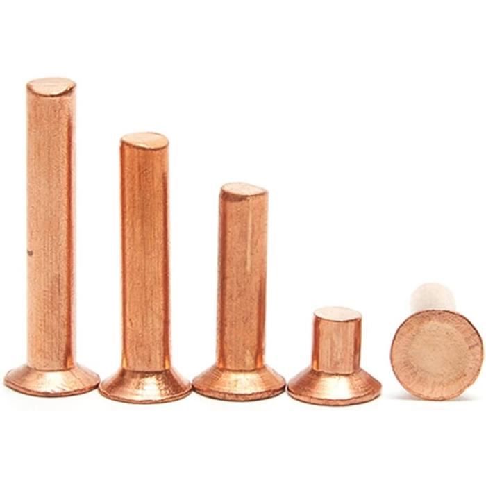 Lot De 40 Rivets Solides En Cuivre Violet À Tête Fraisée M4 X 20 Mm ...