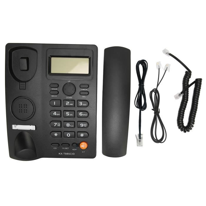 Téléphone filaire avec identification de l'appelant Numérotation abrégée fixe (Noir) - Cdiscount ...