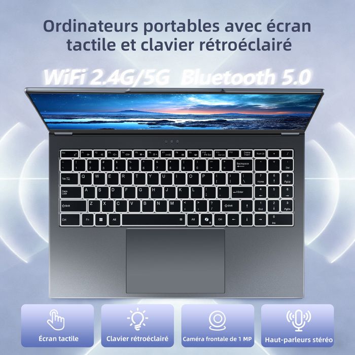 PC Portable 15,6" FHD Écran Tactile 360° Rotation - AMD Ryzen 5 7430U ...