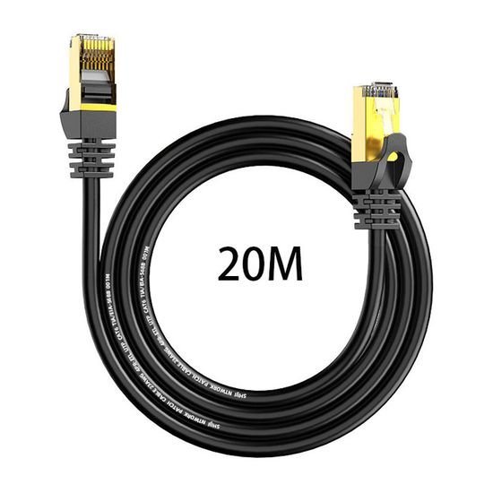 Câble Ethernet 20m Cat6 Câble Réseau Plat RJ45 Haut Débit Blindé 1Gbps ...