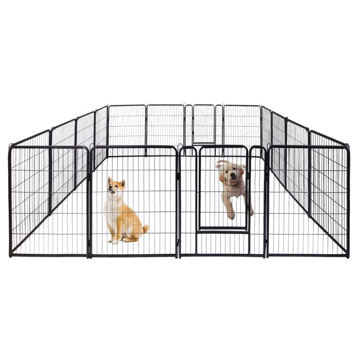 HENGMEI 16 Pièces Parc pour Chiot pour Animaux Avec Porte, Enclos pour ...