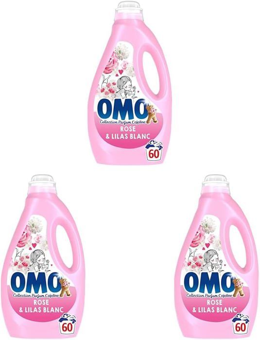 Lessive Liquide Rose & Lilas Blanc 60 Lavages (Lot de 3).[G113 ...