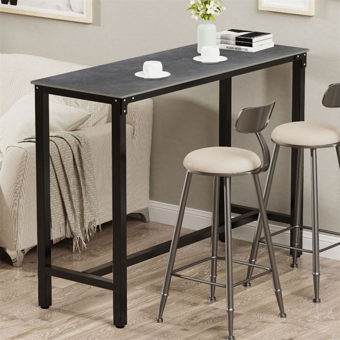 UNHO Table de Bar en Marbre Table Haute de Bar Table à Manger Mange ...