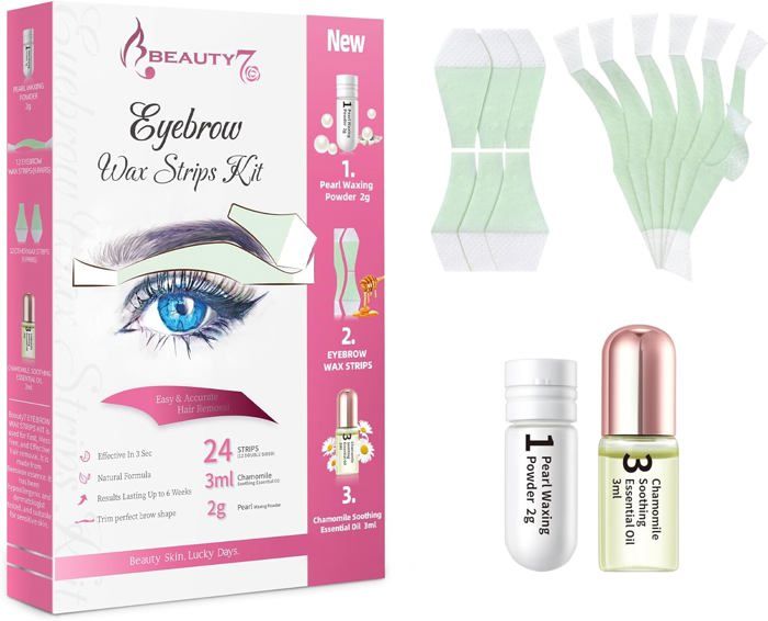 Bandes de Cire Froide Sourcils Dépilatoire Visage,24 Bandes de Cire ...