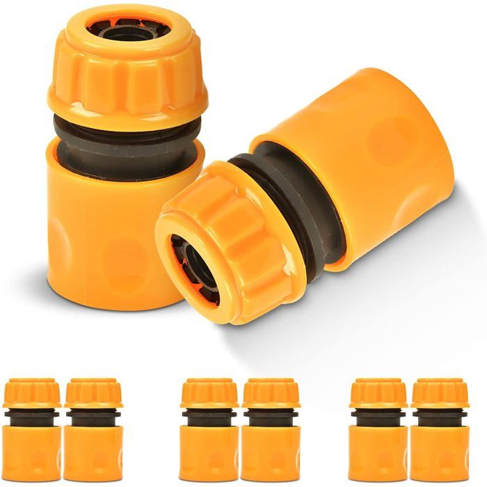 TRAHOO-8 pcs Raccord Rapide Tuyau Arrosage 1/2, Hose Connector, Connecteur Tuyau d'arrosage Stop ...