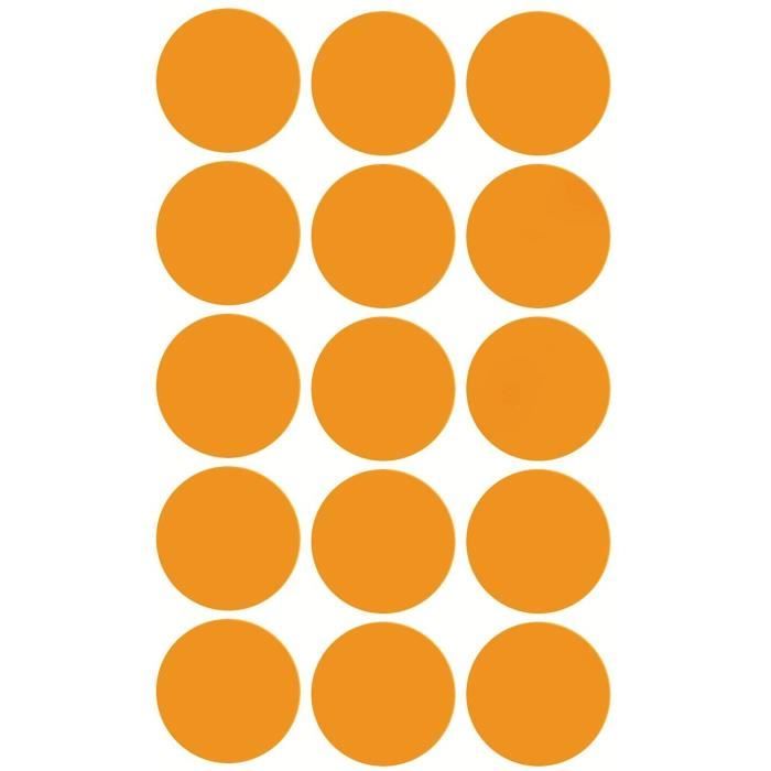 Gommettes Étiquettes Autocollantes Rondes Orange FluoEnviron 3 cm (30 ...