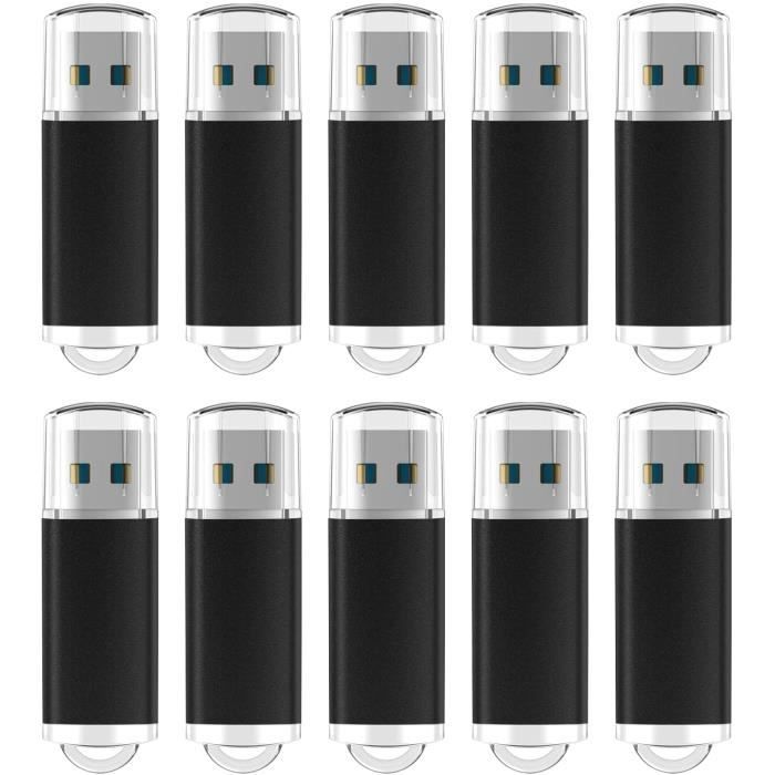 Clé USB 8Go, Lot de 10 Clés USB 2.0 8 Go Clef USB Pendrive Lecteur USB Flash Drive Mémoire de ...