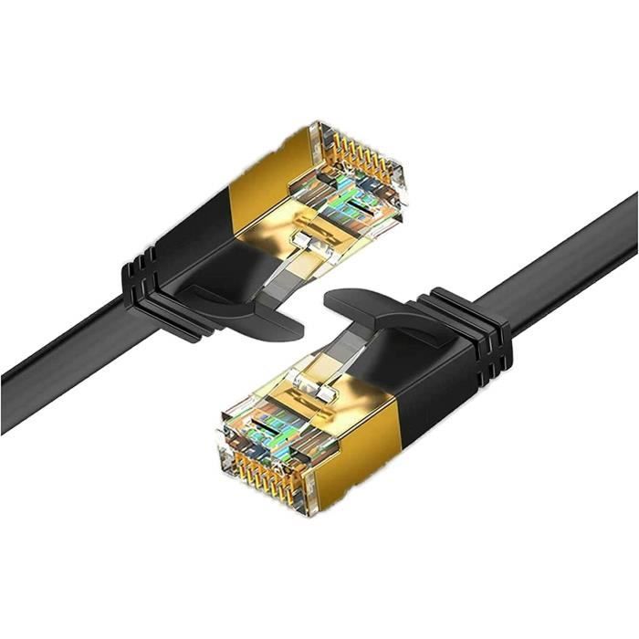 Câble Ethernet 4M Cat.7 Plat LAN Câble 10G pour Extension WiFi, Modem ...