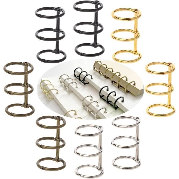 8 Pcs Anneaux De Reliure À Feuilles Reliures À Feuilles Mobiles En Métal 3 Classeur À Anneaux ...