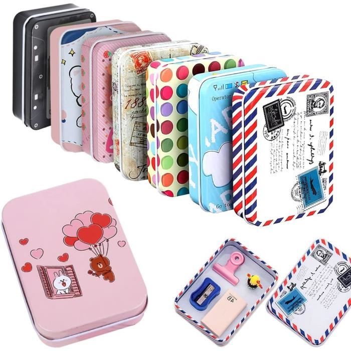 Boîte métallique avec couvercle, 8 PCS Fer Blanc Boîte De Rangement ...