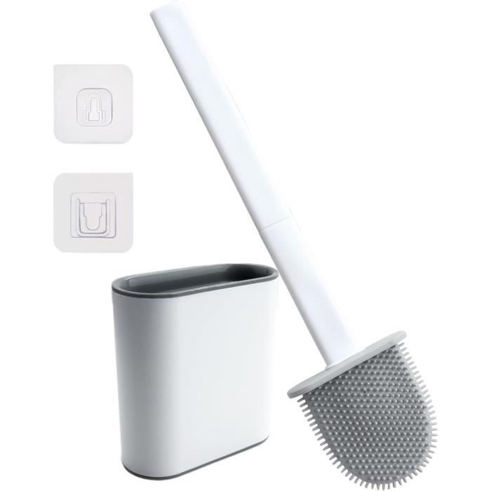 Brosse WC en silicone avec support, brosse de nettoyage en silicone et support à séchage rapide ...