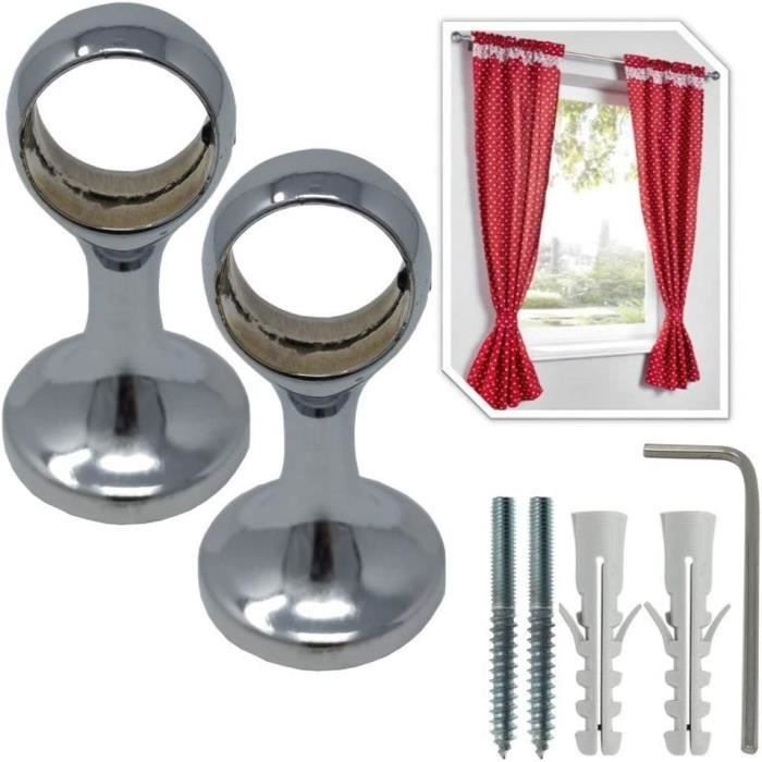 AJW-® 2 Supports de tringle à rideau en métal 20-22mm supports de ...
