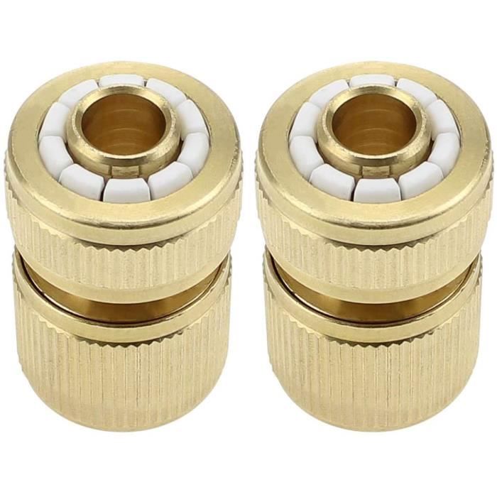 DXLing 2 Pièces Connecteurs de Tuyau D'arrosage Laiton 1-2" Accords Rapide Tuyau d'arrosage en ...