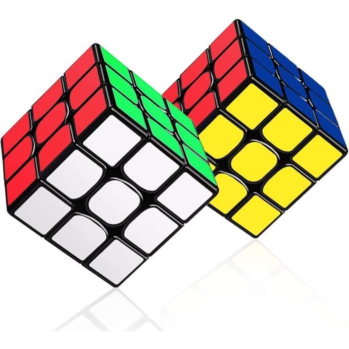 Cube magique - Rubik's - 3x3 - 2 pièces - Couleurs vives - Pour enfants ...