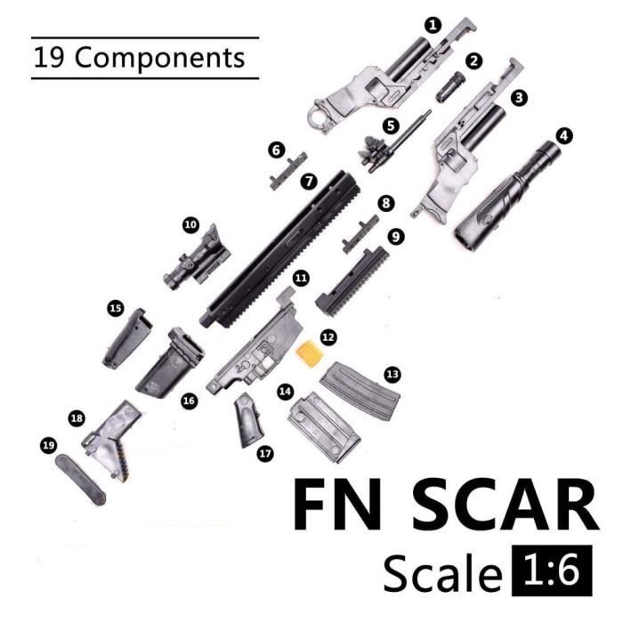 Couleur FN CICATRICE Fusil d'assaut AK74 échelle 1:6, arme en plastique ...