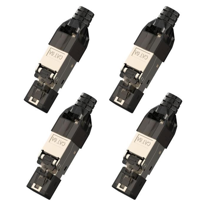 Lot De 4 Fiches Rj45, Fiche Cat7, Fiche Réseau Cat6A, Montage Sur Le ...
