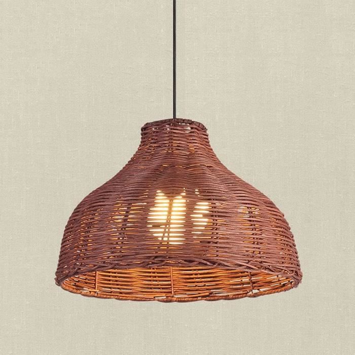 Lustre Tissé En Bambou, Abat-Jour En Osier De Rotin, Lumière Suspendue ...