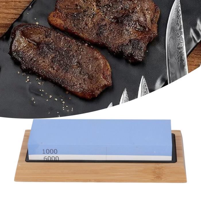 Pierre à Aiguiser Double Face DUOKON - Aiguiseur de Couteaux Manuel pour Outil de Cuisine ...