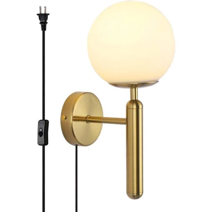 Appliques Murales Led Minimalistes Avec Plug-In, Globe Intérieur En ...