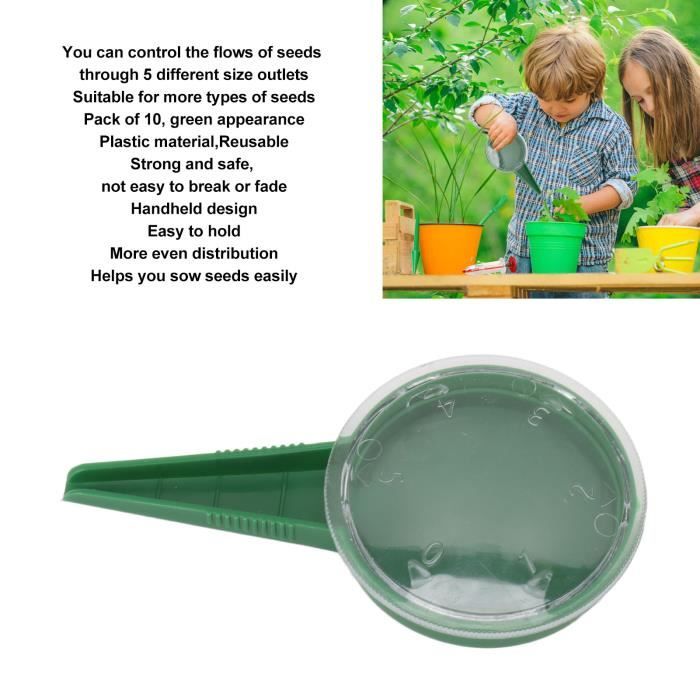 Fafeicy Semoir à main 10pcs semeur de graines à la main avec 5 réglages ...