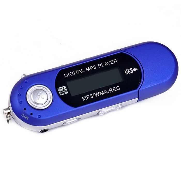 Lecteur MP3 Music Player Bleu 1 Pcs With LCD USB WMA Screen Earbud For TF Card/Micro SD ...