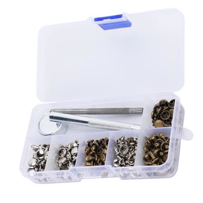 HURRISE Kit de rivets en laiton Rivets en laiton, rivets en cuir ...