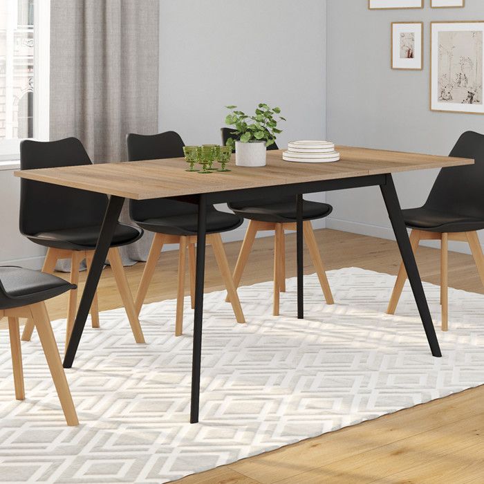 Table à manger rectangle extensible - IDMARKET - INGA - Bois - 4-8 ...