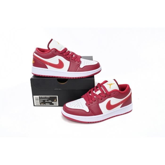 Basket NIIKKE Airs Jordann 1 Low gang Chaussures white red 553560-607 ...