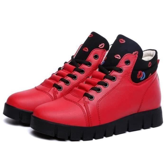 BASKET Basket Femme Rouge Chaussures cuir Run Feminine Respirante ...