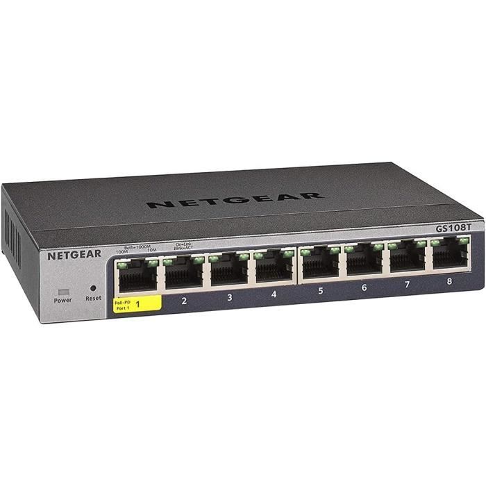 NETGEAR GS108T Switch 8 ports Gigabit manageable Niv.2152 - Cdiscount ...