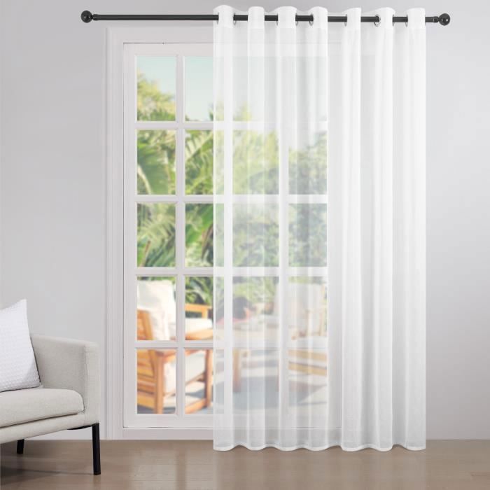 Topfinel Rideau Voilage Blanc Oeillets Décor Salon Moderne Chambre ... Topfinel Rideau Voilage Blanc Oeillets Décor Salon Moderne Chambre ...