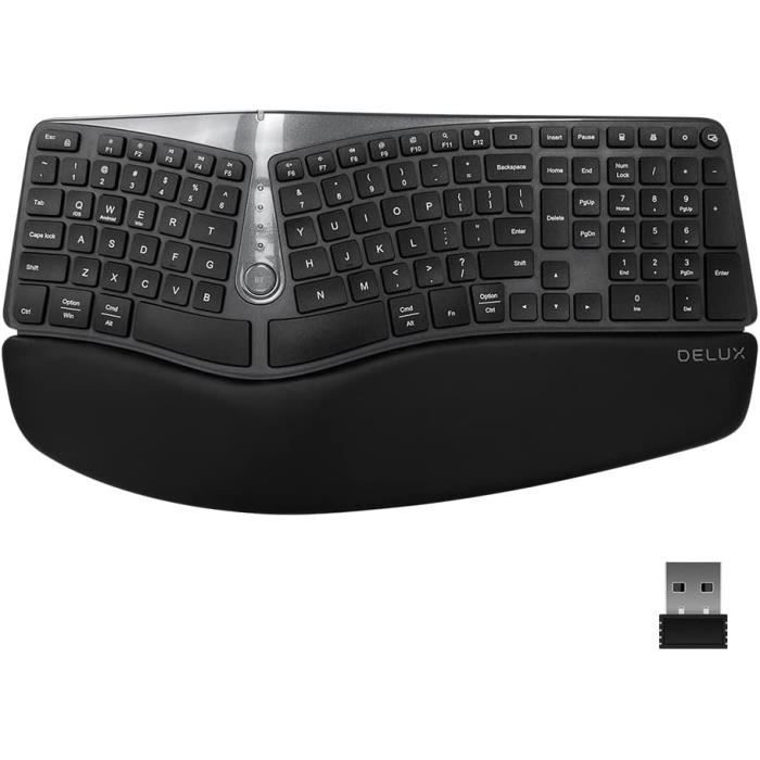 Clavier Ergonomique Sans Fil, Design Intégré Du Clavier Et Du Repose ...