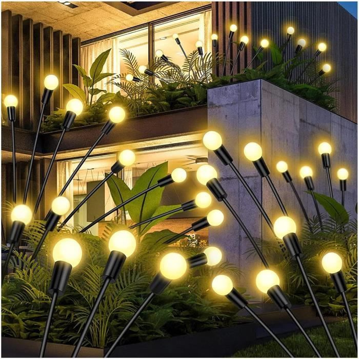 Lucioles Solaire Jardin, 4 Packs De 6 8 10 Led Eclairage Exterieur Solaire Decoratif, Éclairage ...