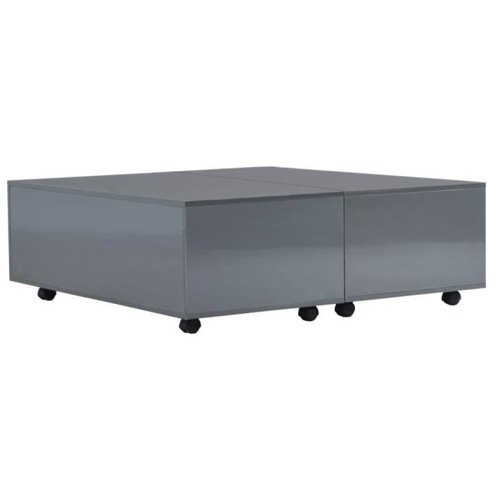 Table basse avec 8 roulettes rectangulaire, Table Basse avec Espace de ...