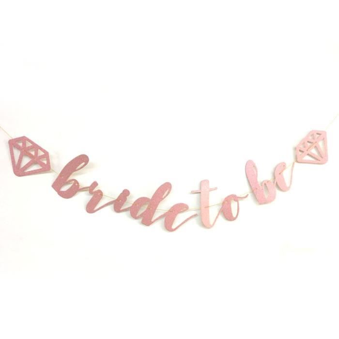 BANDEROLE,Rose gold diamond--Guirlande suspendue pour future mariée, à ...
