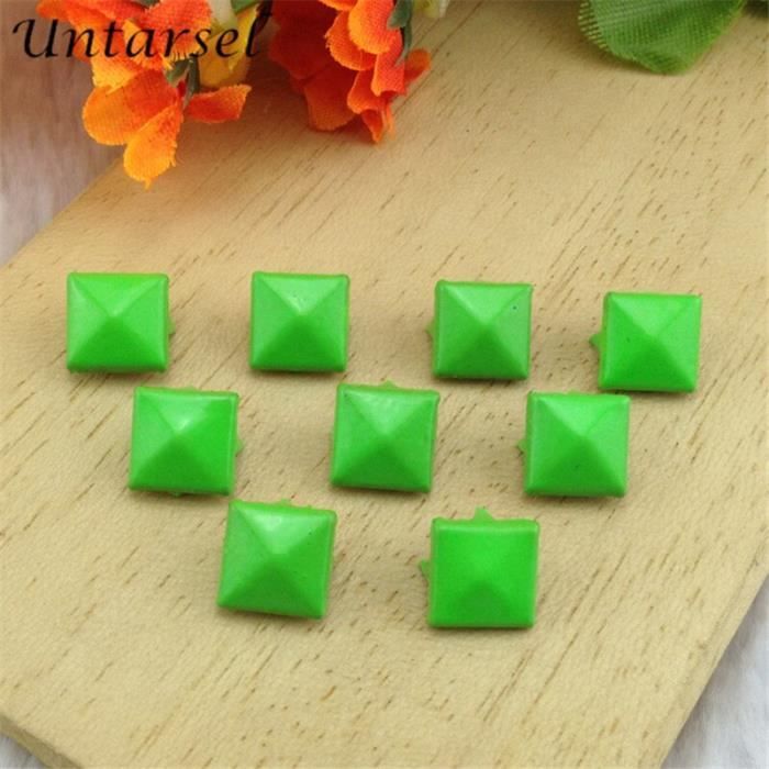 RIVET,green--Rivets pyramides multicolores 9mm, 100 pièces-lot, clous ...