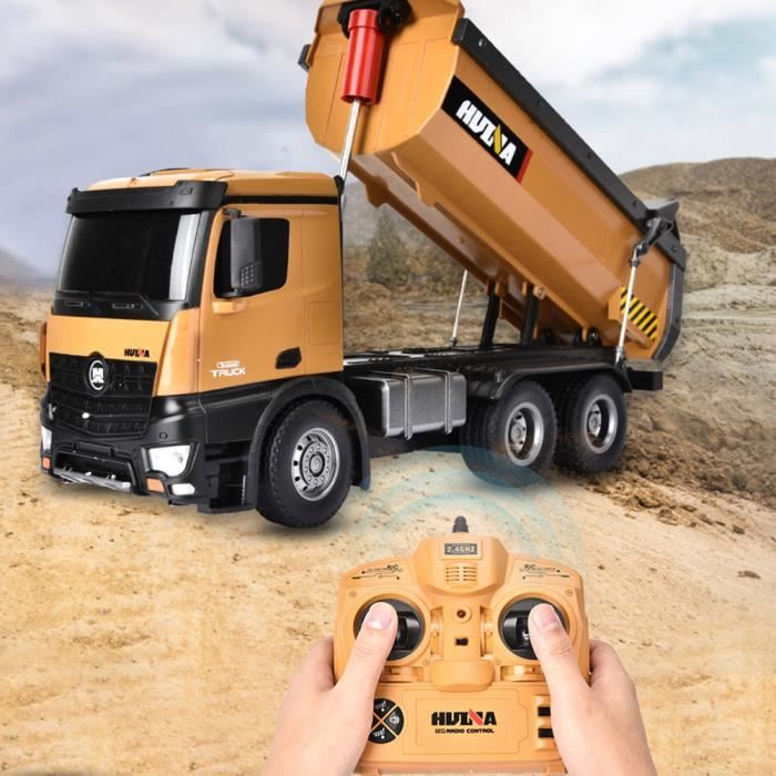 HUINA 1573 1:14 RC camion 10-CH télécommande camion à benne basculante ...
