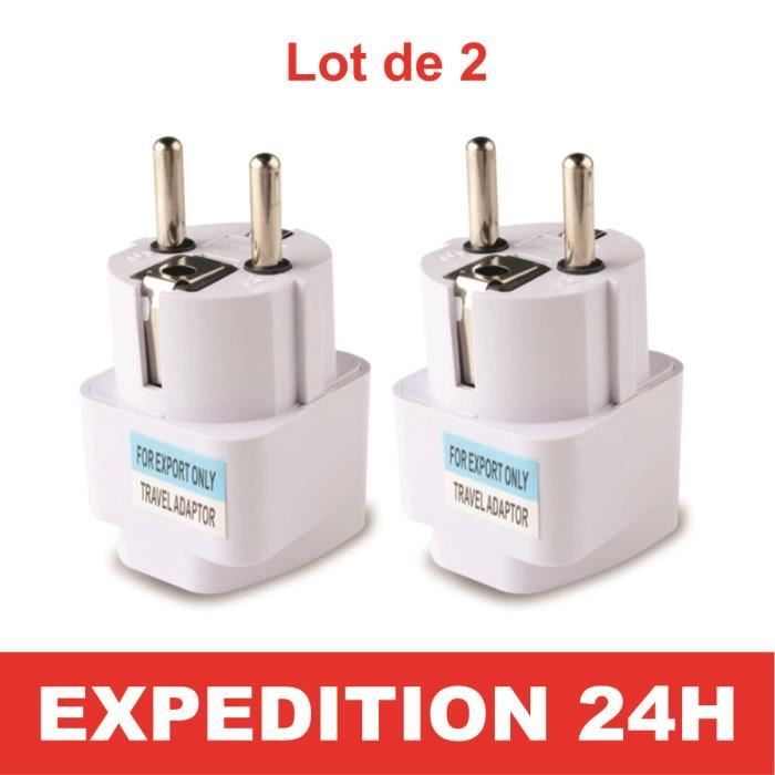 X2 Adaptateur Universel Prise électrique pour AU US UK vers UE AC Power ...