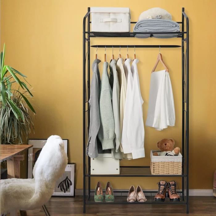 Armoire Ouverte à Vêtement: Penderie à Vêtements Fer Solide Porte ...
