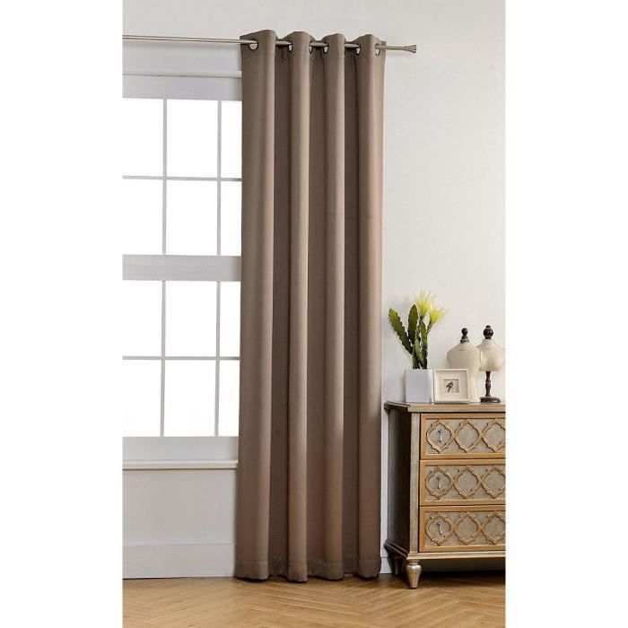 Rideaux occultants - Bazarim - Taupe claire - 140x260 cm - Lot de 2 ...