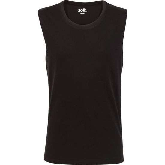 SOFTWR Débardeur Col Rond - Homme - Noir Noir - Cdiscount Prêt-à-Porter