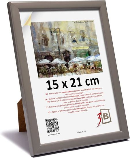 Cadre photo en bois, avec Verre Acrylique (15 x 21 cm (A5), Grey ...